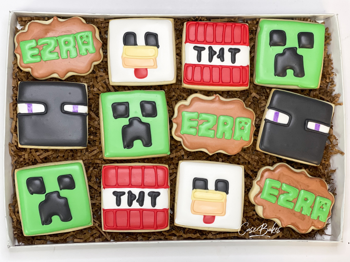 Minecraft Sugar Cookies (001)- 1 Dozen – casebakes cookies