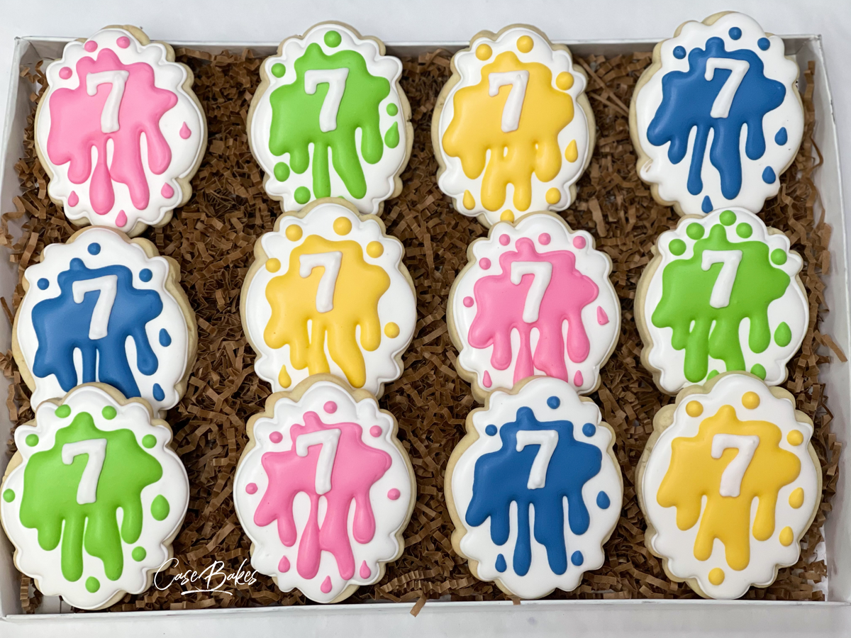 Paintball Birthday Party Favors Sugar cookies - 1 dozen – casebakes cookies