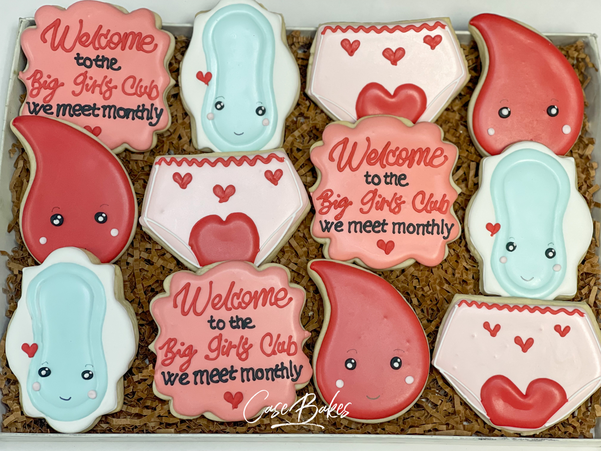 Big Girls Monthly club first period theme sugar cookies - 1 Dozen ...