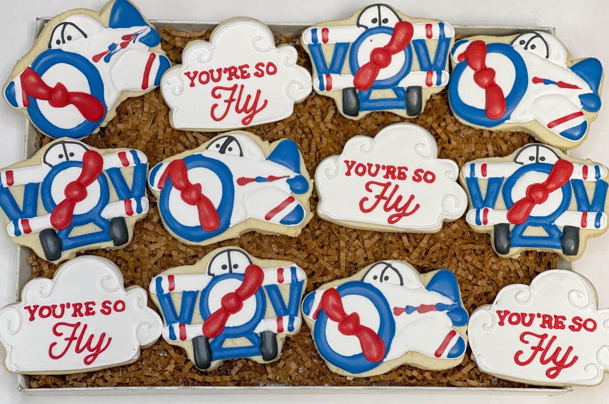 Airplane Sugar cookies - 1 Dozen – casebakes cookies