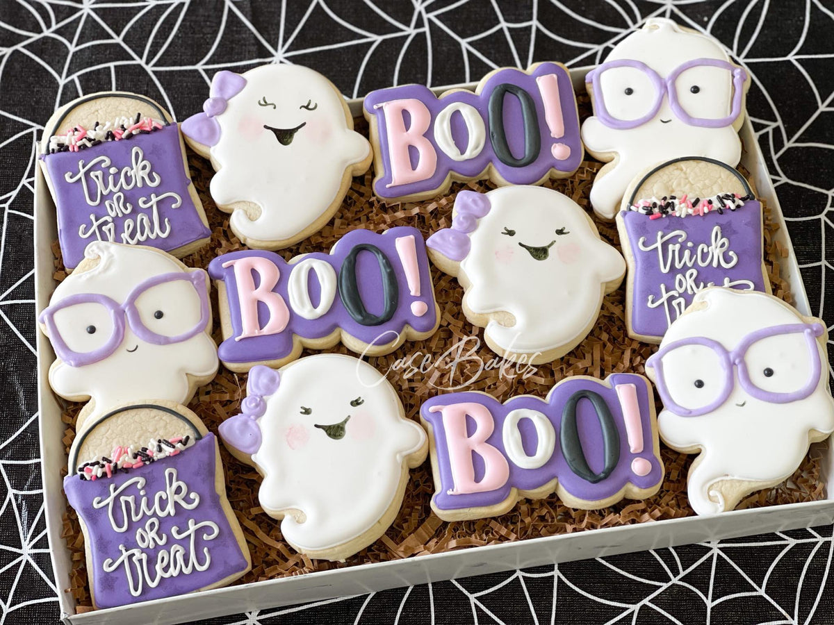 Boo Ghost Cookies - 1 Dozen – casebakes cookies