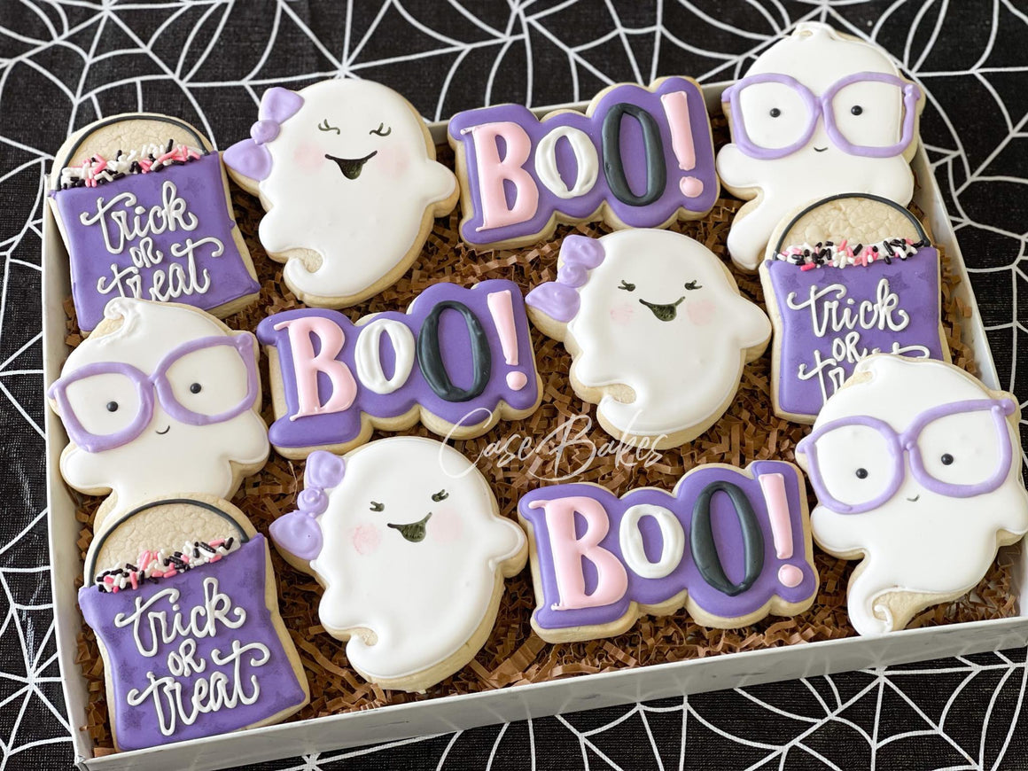 Boo Ghost Cookies - 1 Dozen – casebakes cookies