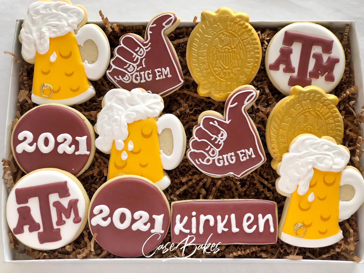 A&M ring dunk ceremony- 1 dozen – casebakes cookies